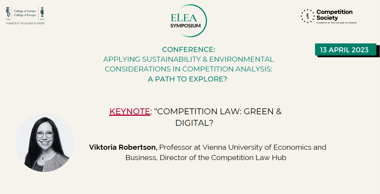 Keynote on Green and Digital Competition Law - The Competition Law Hub